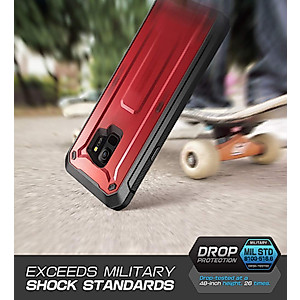 SupCase Unicorn Beetle Pro Series Case Designed for Galaxy S9, with Built-in Screen Protector Full-Body Rugged Holster Case for Galaxy S9 (2018 Release) (MetallicRed)