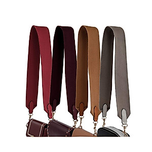 Reason Charm 2.36" Wide Unadjustable Crossbody Bag Strap Replacement All-Match Canvas Strap for Handbags Purse and Shoulder Strap (Deep Red)