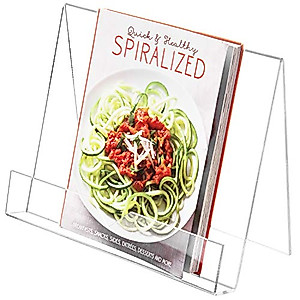 MyGift Premium Clear Acrylic Cookbook Holder Stand, Recipe Book Display Rack