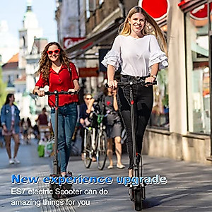 Aovowheel ES7 Electric Scooter - Upgrade Dual Suspension, Up to 20 Miles Long-Range, 19 Mph Top Speed, Portable Folding Commuting Scooter for Adults, Double Braking System and App