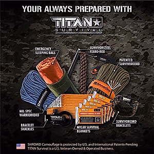 TITAN Survival Mylar Survival Blankets 5 Pack 52” x 82” - 90% Heat Retention & Waterproof Design - Emergency Blanket Cold Weather Protection & Survival Kits - Durable Space Blanket for Outdoor Use