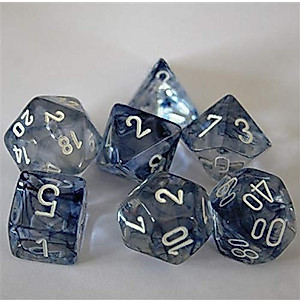 Chessex Polyhedral 7-Die Nebula Dice Set - Black with White