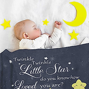 Pavo Personalized Baby Blankets for Boys - Twinkle Twinkle Little Star Elephant Custom Baby Blanket - Includes Bib & Onesie Option - Personalized Baby Gifts for Christmas, Thanksgiving, Shower