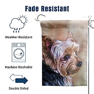 Yorkie Dog Garden Flag Welcome - Dogs House Flags Yorkshire Flags Double Sided Dog Welcome Outdoor Seasonal Flags Small Yorkie Mom Banners and Flags 12x18