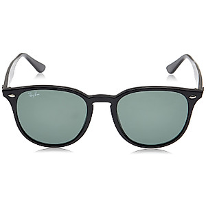 Ray-Ban RB4259F Low Bridge Fit Round Sunglasses, Black/Dark Green, 53 mm