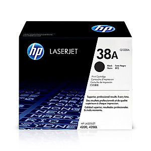 Original HP 38A Black Toner Cartridge | Works with HP LaserJet 4200 Series | Q1338A