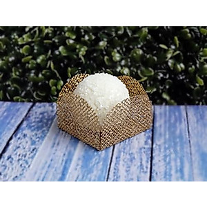 Truffilio Handmade Fabric Truffle Cups | Truffle Liners | Truffle Wrappers | Fominhas | candy cups for chocolate | Forminhas de Brigadeiro | candy liners - Pack of 30 (Fabric, Square Gold)