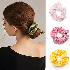 60 Pcs Scrunchies Soft Velvet Scrunchies and Satin Hair Scrunchies for Girls Silk Elastic Hair Ties Scrunchies for Women Hair Accessories with Gift Bag