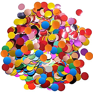 Rainbow Metallic Foil Confetti 8000 Pcs Multicolor Shiny Round Table Confetti for Fill Balloon Wedding Graduation Party Decorations,60g of pack