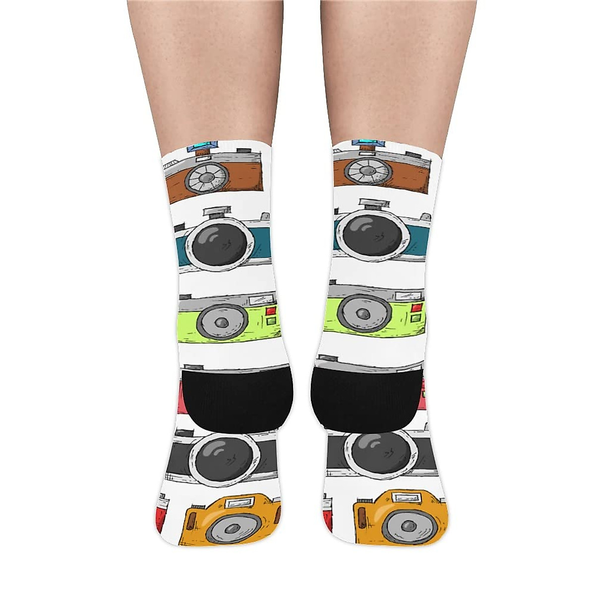 Women's & Men's Socks With Camera Vintage Retro Pattern on Them Cool Novelty Design For Work, Gym, Fitness, Sports, Traveling, Playing