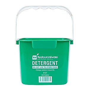 Restaurantware-RW Clean 8 Quart Cleaning Bucket, 1 Detergent Square Bucket - With Measurements, Built-In Spout And Handle, Green Plastic Utility Bucket, For Home Or Commercial Use,