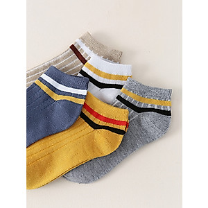 Duboby Solid Casual Men Socks Multi-Pair Combo, Spring Crew Socks, Ankle Socks, No Show Socks, Multicolor Striped Daily Socks (20 Pairs+Combo 1)