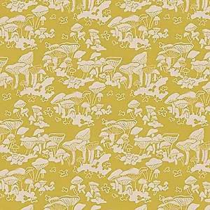 PBS Fabrics Botanica by Kasey Free, Organic Double Gauze by The Yard, Forest Floor, Gold