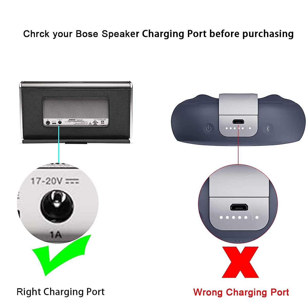 17~20V AC Adapter for Bose Speaker Charger Compatible with Bose Soundlink I II III 1 2 3,Bose Speaker Charger for Wireless Mobile Speaker 369946-1300,306386-101,404600 414255 Bose Soundlink Power Cord