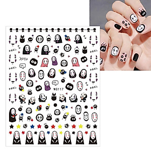 JMEOWIO 12 Sheets Halloween Nail Art Stickers Decals Self-Adhesive Pegatinas Uñas Cute Skull Ghost Spook Nail Supplies Nail Art Design Decoration Accessories