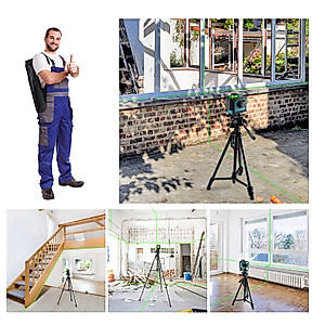 Laser Level Tripod with Carry Bag, Elikliv Lightweight Adjustable Aluminum Alloy Tripod Stand for Rotary and Line Lasers (Support 1/4” and 5/8" Mounting Thread)