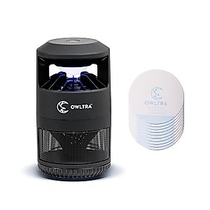 OWLTRA IMT-L60 Indoor Electric Insect Trap, Catcher & Killer Lamp for Fruit Flies, Mosquitos, Moths, Gnats, and More with UV Light Attraction and Fan Suction, Black