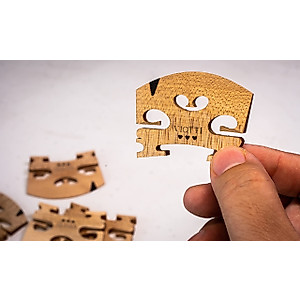 Viotti Violin Bridge 4/4: Finer Grade Solid Maple Violin Bridge, Pre-Cut & Pre-Fitted to Fit Most 4/4 Violins, Crafted by Highly Skilled Experts for Sharper Sound, Volume, Beauty & Clarity