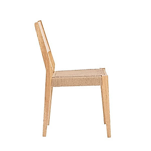 Linon Patty Set of Two Wood 18" Dining Chairs in Natural Brown