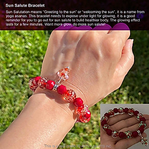 ARTSY Crafts Glow in the Dark Glass Beads with Natural Gemstone Beads Charm Bracelets, Crystal Healing Stones Firefly Beads Bracelet for Men Women Love Calming Anxiety Chakra Spiritual Gifts, Quartz