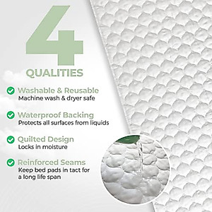 Toddler Mattress Pads - 2 Pack XL Potty Training Pads for Toddler, Waterproof Crib Mattress Protector Pad, Over The Sheet Pee Pad for Bedwetting, 52" x 28" Washable, Reusable, Leakproof