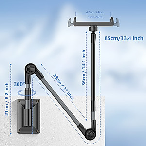 BEATYLIFE Portable Electronic Device Mount, Black, 33.4 inch, Aluminum Alloy Tubes, PVC, Compatible with iPhone 13, 12 Mini, Pro, 11 Pro Max, XS Max, XR, X, Samsung S20, S10