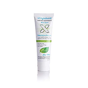 Xyloburst Natural Fluoride-Free Xylitol Premium Toothpaste with Xylitol and CoQ10 Cool Mint - SLS-Free, Paraben Free, Cruelty Free, 4 Ounce Tube Made in The USA (3 Tubes)
