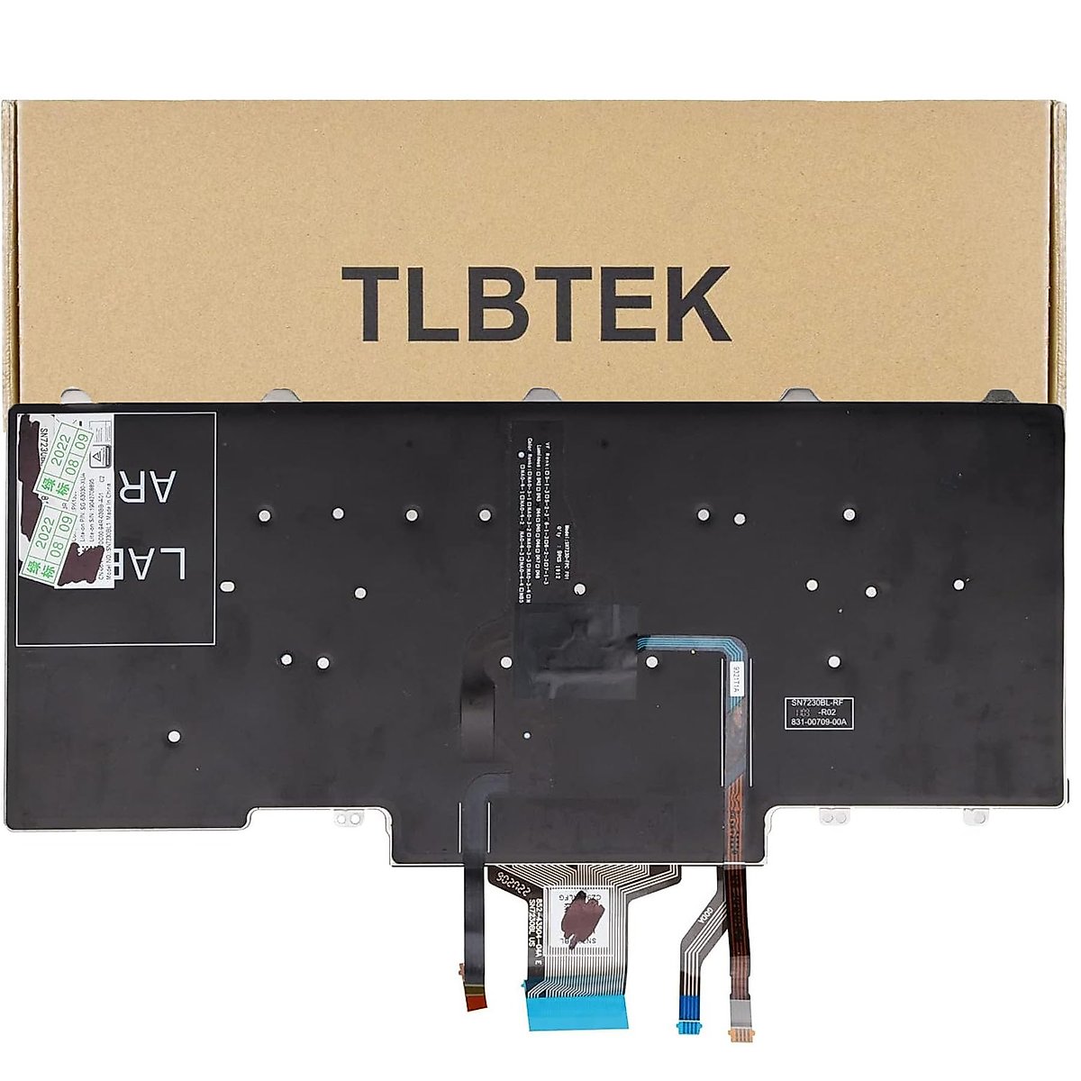 TLBTEK Backlight Keyboard Replacement with Pointer Compatible with Dell Education E5450 E5470 E5480 E7450 P40G E7470 E7480,Latitude 14 5480 5488 5490 5491 7480 7490 Series Laptop