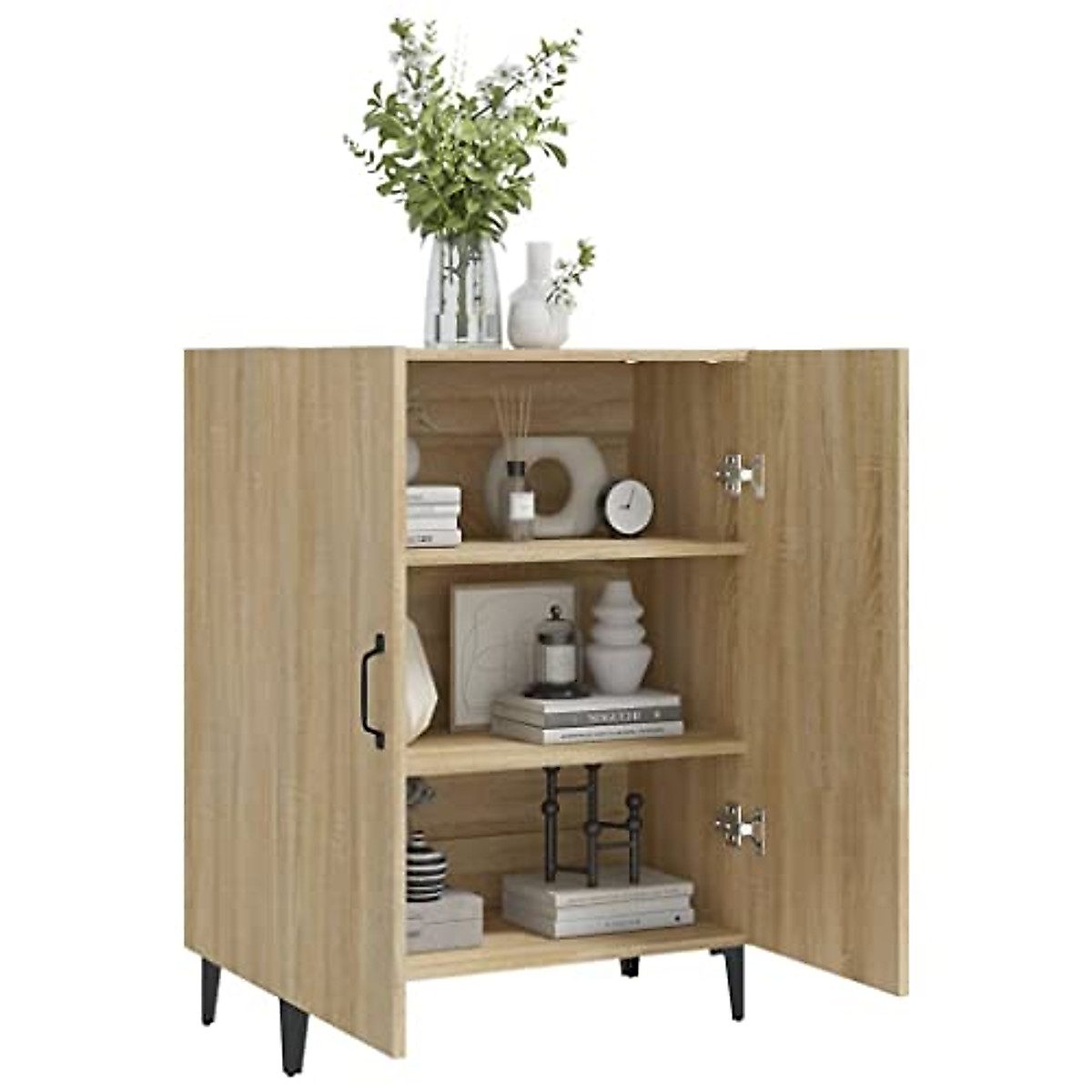 vidaXL Sideboard, Buffet Cabinet with Storage, Sideboard Console Cabinet for Kitchen Living Room Entryway, Industrial, Sonoma Oak Engineered Wood