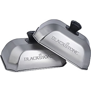 Blackstone 5207 Rectangle Basting Cover Small 2-Pack Griddle Accessories, Stainless Steel, Cheese Melting Dome and Steaming Cover, Best for Use on Flat Top Griddle Grill Cooking Indoor or Outdoor