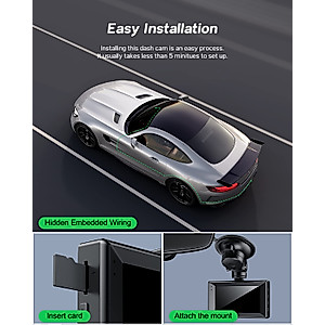 Mini Dash Cam - Front and Rear 2K Surfola Dual Car Camera 2560x1440P, 3" inch IPS Screen, 170° Wide Angle, Parking Mode, WDR, Accident Record