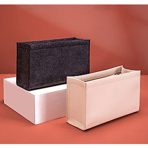 Lckaey purse insert for book tote book small tote organizer organizer 2008beige-M