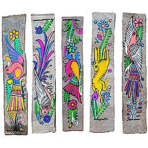 Amate Bookmarks by Jacq & Jürgen 5 Pack Hand Painted Mexican Unique Art