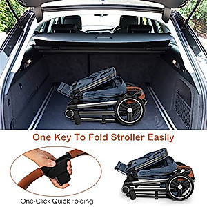 INFANS 2 in 1 High Landscape Convertible Baby Stroller, Newborn Reversible Bassinet Pram, Foldable Pushchair with Adjustable Canopy, Aluminum Structure, 5-Point Harness for Infant & Toddler