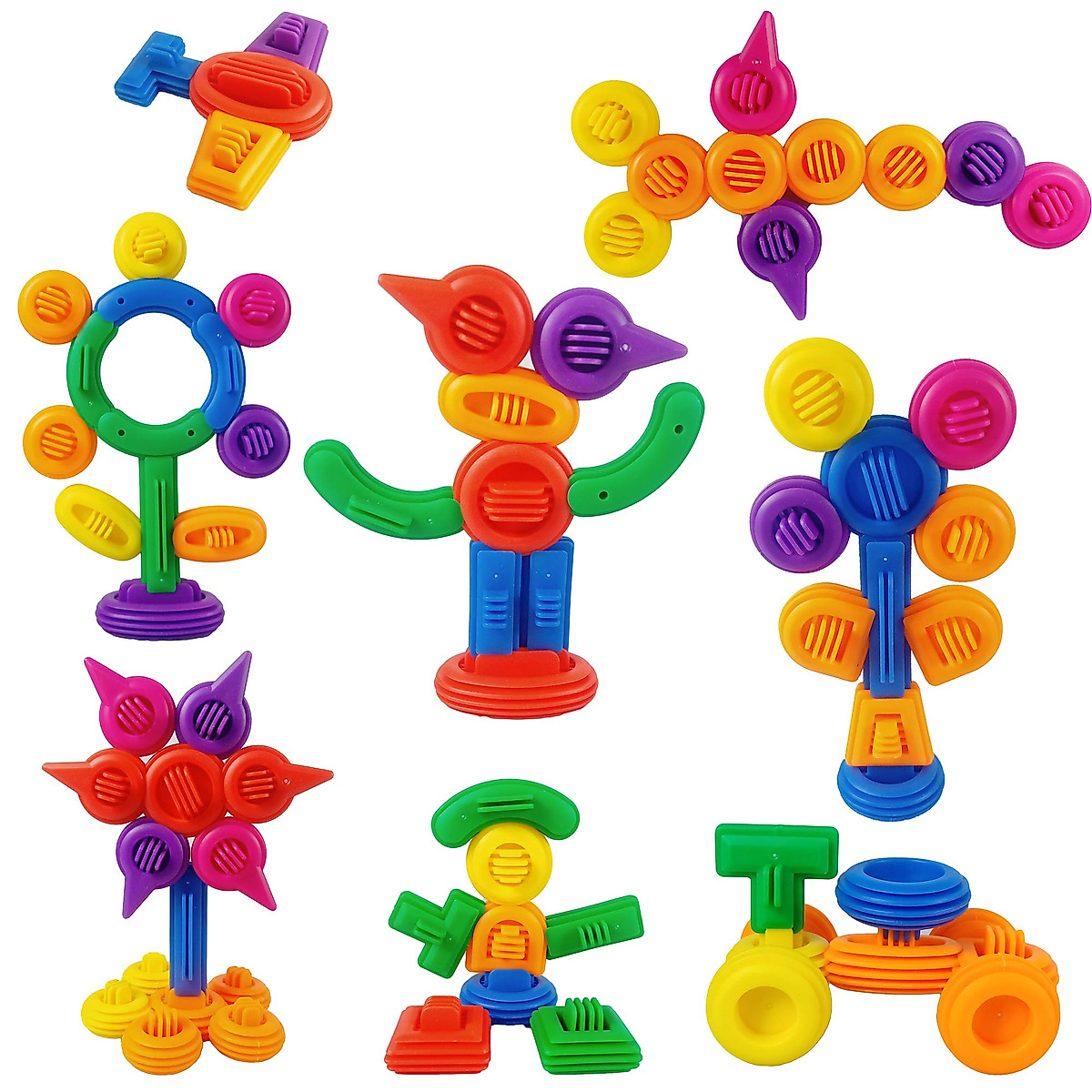 RAINBOW TOYFROG STEM Builder Toys Kit|3D Educational Construction Engineering Building Blocks for Boys and Girls Ages 3 4 5 6 7 8 9 10 Years Old|Best STEM Activities for Kids Ages 3-5.