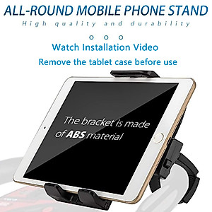 TEKCAM Bike Tablet Holder Handlebar Mount Compatible with iPad iPhone Kindle 360°, 3.5'' to 12'' Cradle Tablet Stand for Gym Exercise Tread Mill Spin Bike Elliptical MTB Motorcycle,(Need Install)