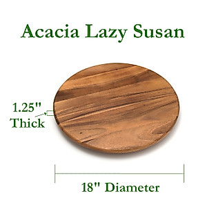Lipper International Acacia Wood 18-Inch Lazy Susan Kitchen Turntable