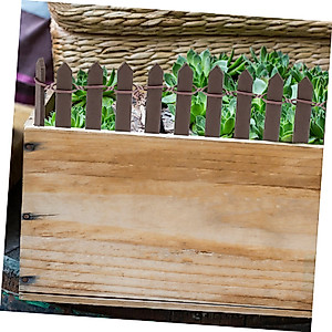 Happyyami Mini Wood Picket Fence Rustic Christmas Decor Mini Plants Border Fencing Garden Fence No Dig Fence Brown Outdoor Christmas Decorations Miniature Fence Fairy Child Flower Bed Wooden