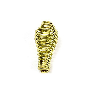 Spring Stove Handle, Brass Finish, tapered at one end. Max Diameter: 1-1/8", Length: 2-1/2", Fits 3/8" rod. For use with BBQ Grills, Smokers, Furnaces, Coal/ Wood/ Pellet Stoves, Boilers.