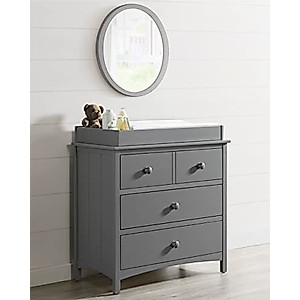 Oxford Baby Changing Topper for Universal 3-Drawer Dresser, Dove Gray, 1 Count, 6.61 pounds