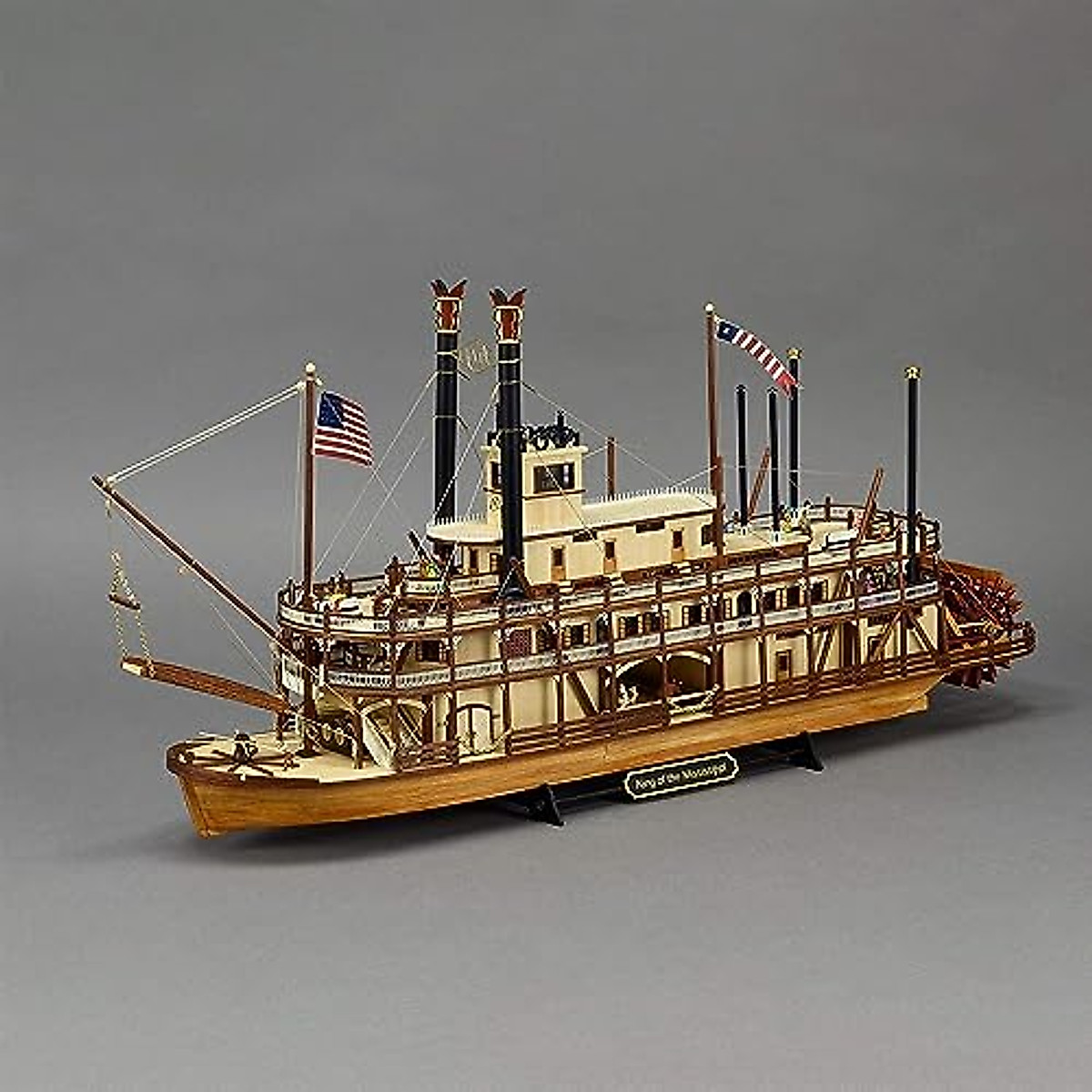 Artesanía Latina - Wooden Model Ship Kit - Paddle Steamer King of The Mississippi - Model 20515, Scale 1:80 - Scale Models for Assembling - Intermediate Level