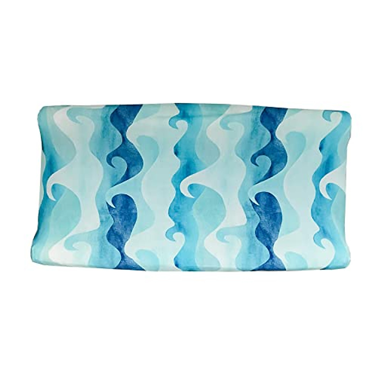 Ocean Wave Fitted Changing Pad Cover, Made from Viscose from Bamboo and Spandex Material, Fits Standard Changing Pad, by Florida Kid Co.