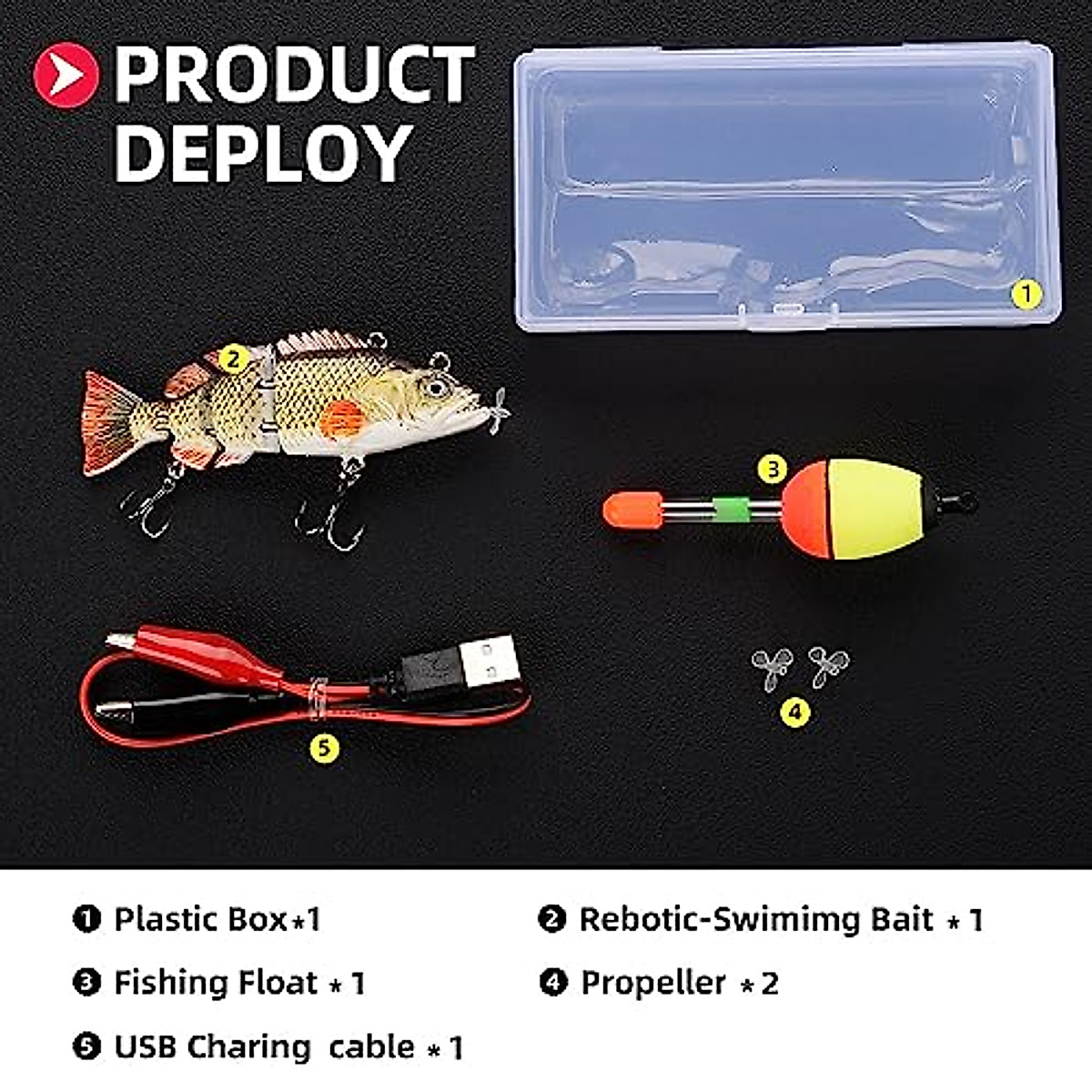 Robotic Swimming Fishing Electric Lures 5.12" USB Rechargeable LED Light Wobbler Multi Jointed Swimbaits Hard Lures Fishing Tackle (Common Shad1(Upgrade 2023))