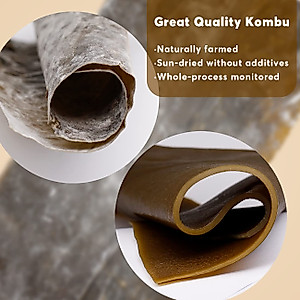 YUHO Kombu Dried Kelp 14.10 Oz Sun Dried No Preservatives No Sand, All Natural Wild Kombu 7.05 Oz Bag Pack of 2