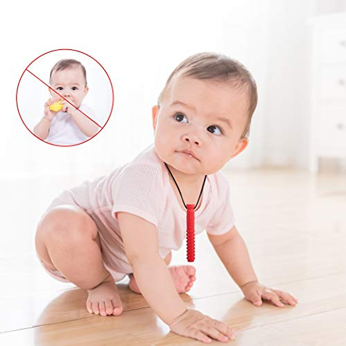 Chewy Necklace Sensory, Seeway Mace Chew Necklace for Sensory Kids, Autism Chew Toys, BPA Free, Food Grade Silicone Safety for ADHD, SPD, Oral Motor Children, Kids, Boys, and Girls【4 Pack】