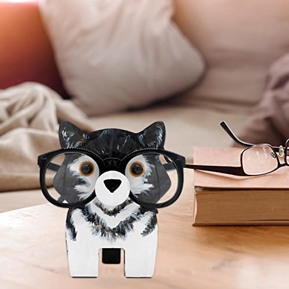 Animal Glasses Holder, Glasses Holder Stand, Wooden Eye Glass Display Stands, Frog Wolf Octopus Glasses Bracket, Glasses Stands Glasses Accessories for Home Office Desk Decor