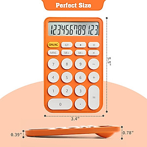 AOAILION Standard Calculator 12 Digit with Large LCD Display and Big Buttons,Cute Calculator,Desktop Calculator for Office, Home, School (White)