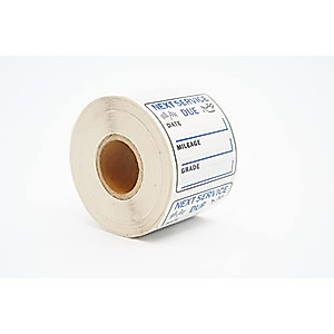 Oil Change Stickers 250 Pcs Per Roll-Service Reminder Stickers-2 inches x 2 inches Premium Clear Stock-Windshield Stickers-Checkered Flag- Peel & Write and Stick with No Residue Car Sticker