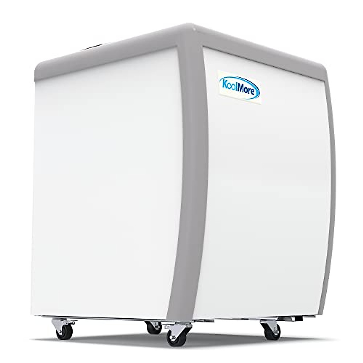 Koolmore 26 inch Commercial Ice Cream Dipping Cabinet Display Case, 4 Large Displayed Tubs, 2 Storing Tube, Sliding Glass Door, Rolling Wheels and Lockable Breaks [5.7 Cu. Ft.] (KM-ICD-26SD) White