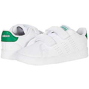 adidas unisex-child Advantage, White/Green/Grey, 6 US medium
